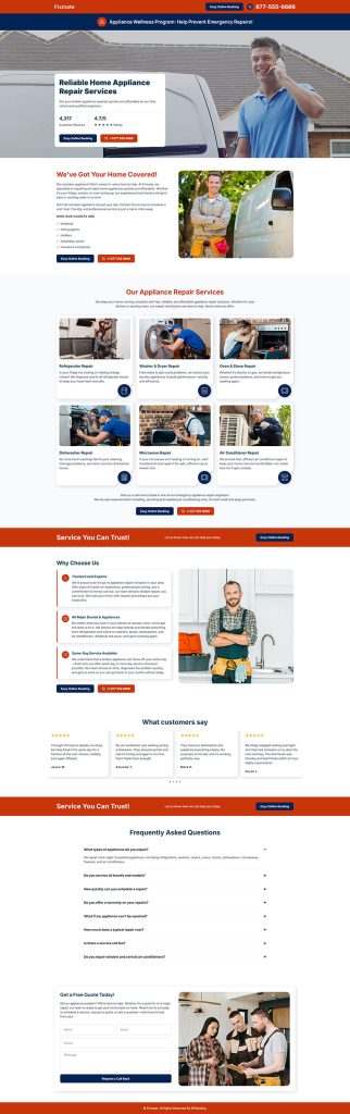 Fixmate - Appliance Repair Landing Page - WPLanding